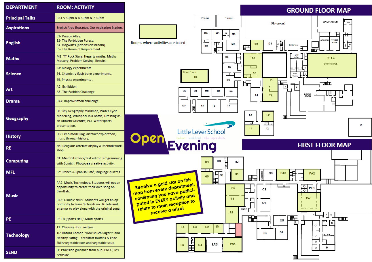 Our Open Evening: Wednesday 22nd September - Little Lever School