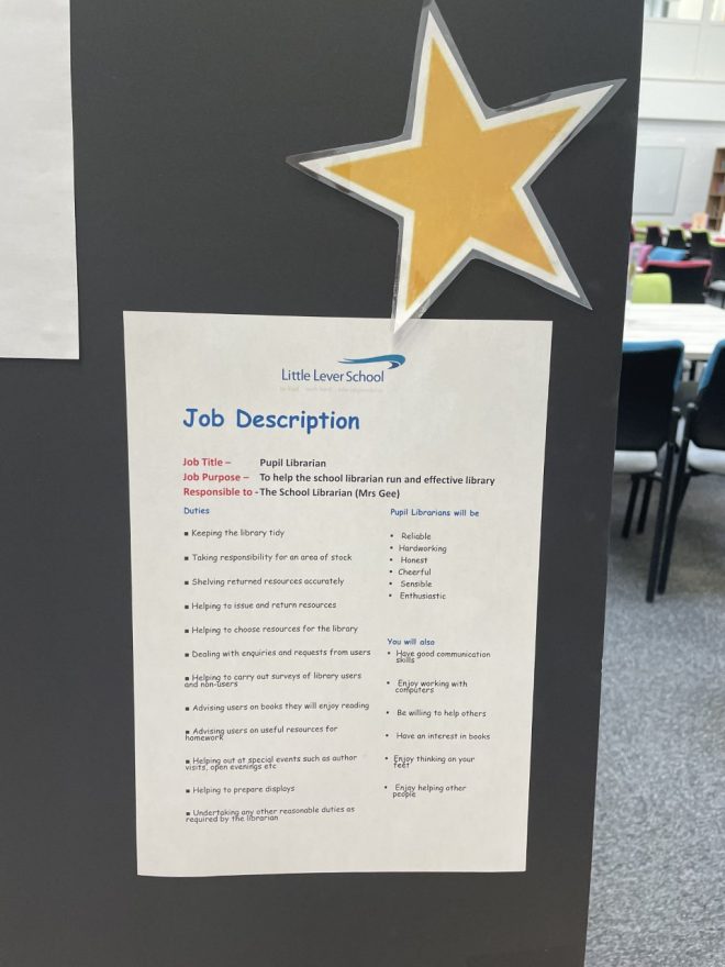 New Library Assistant Roles - Little Lever School