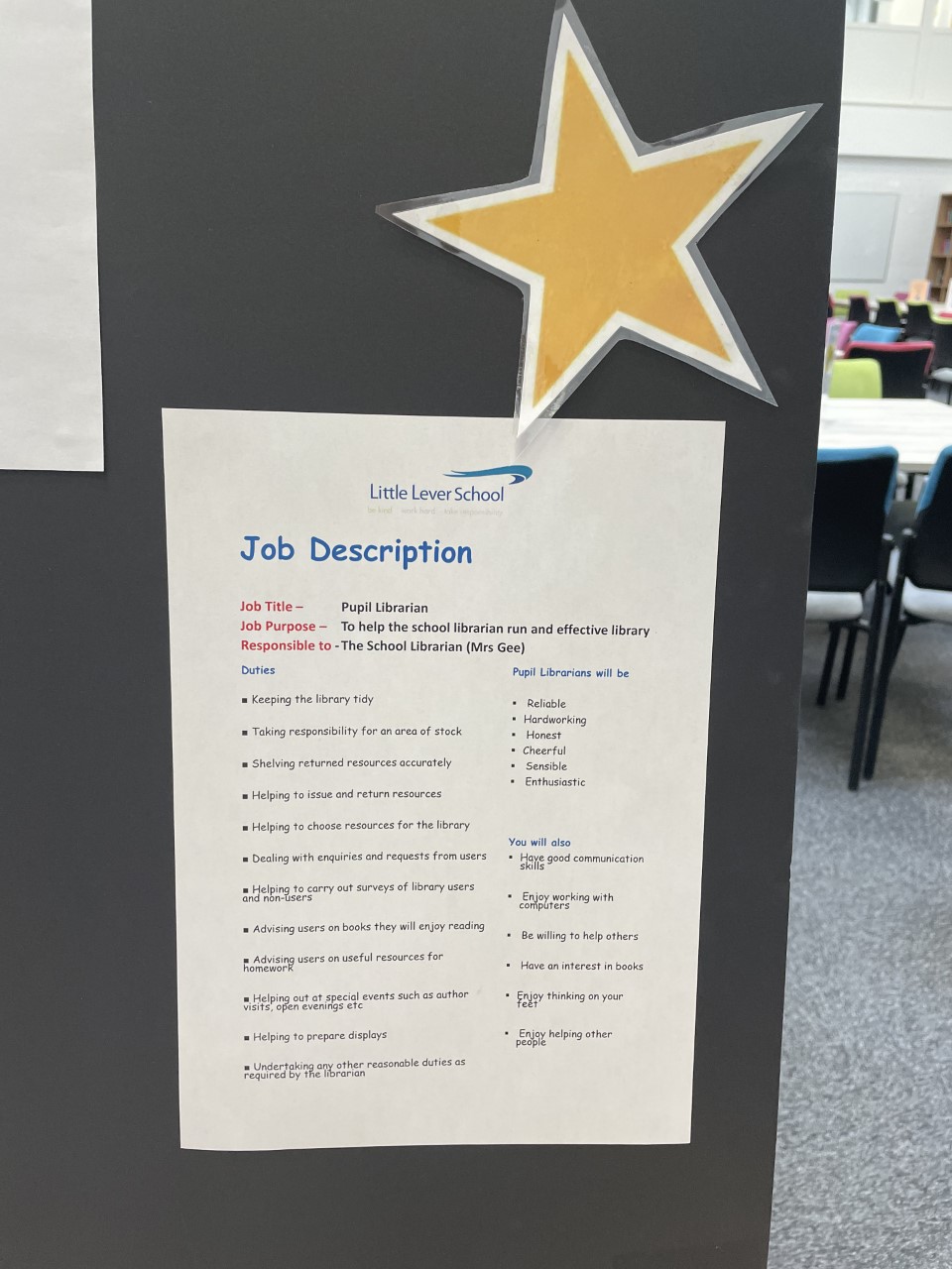 New Library Assistant Roles - Little Lever School