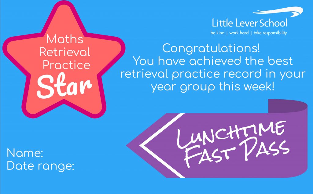Maths Retrieval Practice Stars - Little Lever School