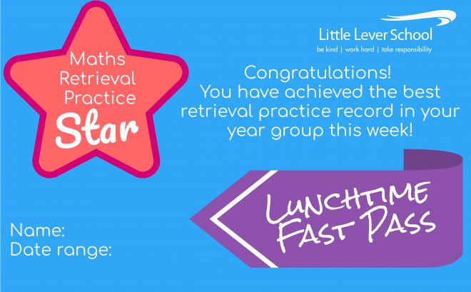 Maths Retrieval Practice Stars - Little Lever School